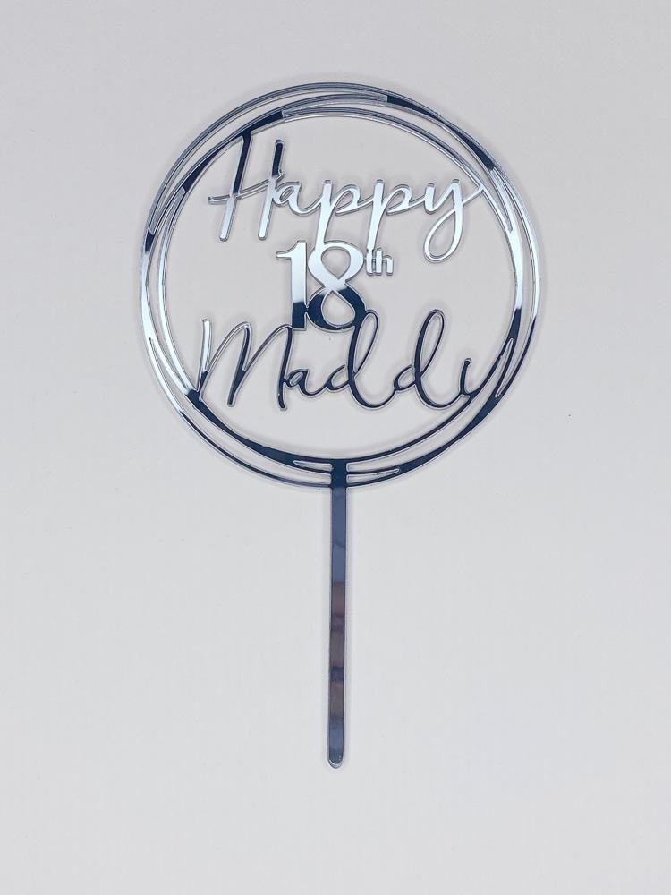 Personalised Wedding Cake Topper - Circle & Heart Design – Cabe & Co